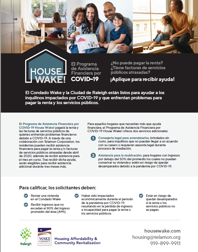 House Wake! COVID-19 Financial Assistance Program - Sig4Wake